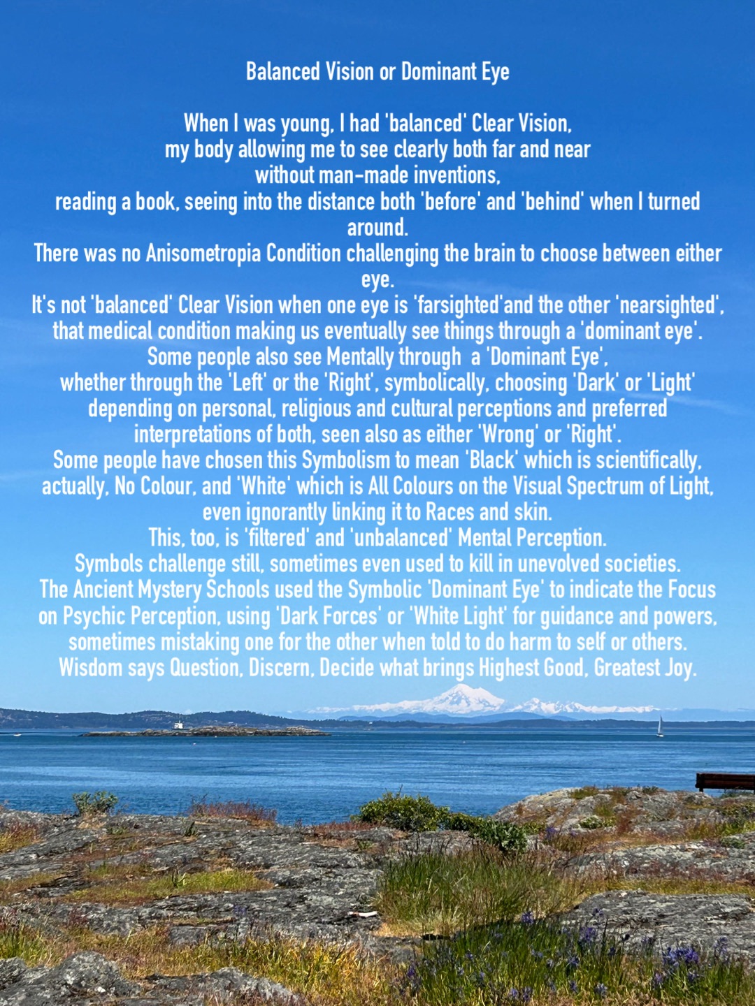 Balanced Vision or Dominant Eye… | Flowerpoet